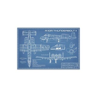 A-10 Thunderbolt II [Warthog] Airplane Blueprint Print On Acrylic Glass ...